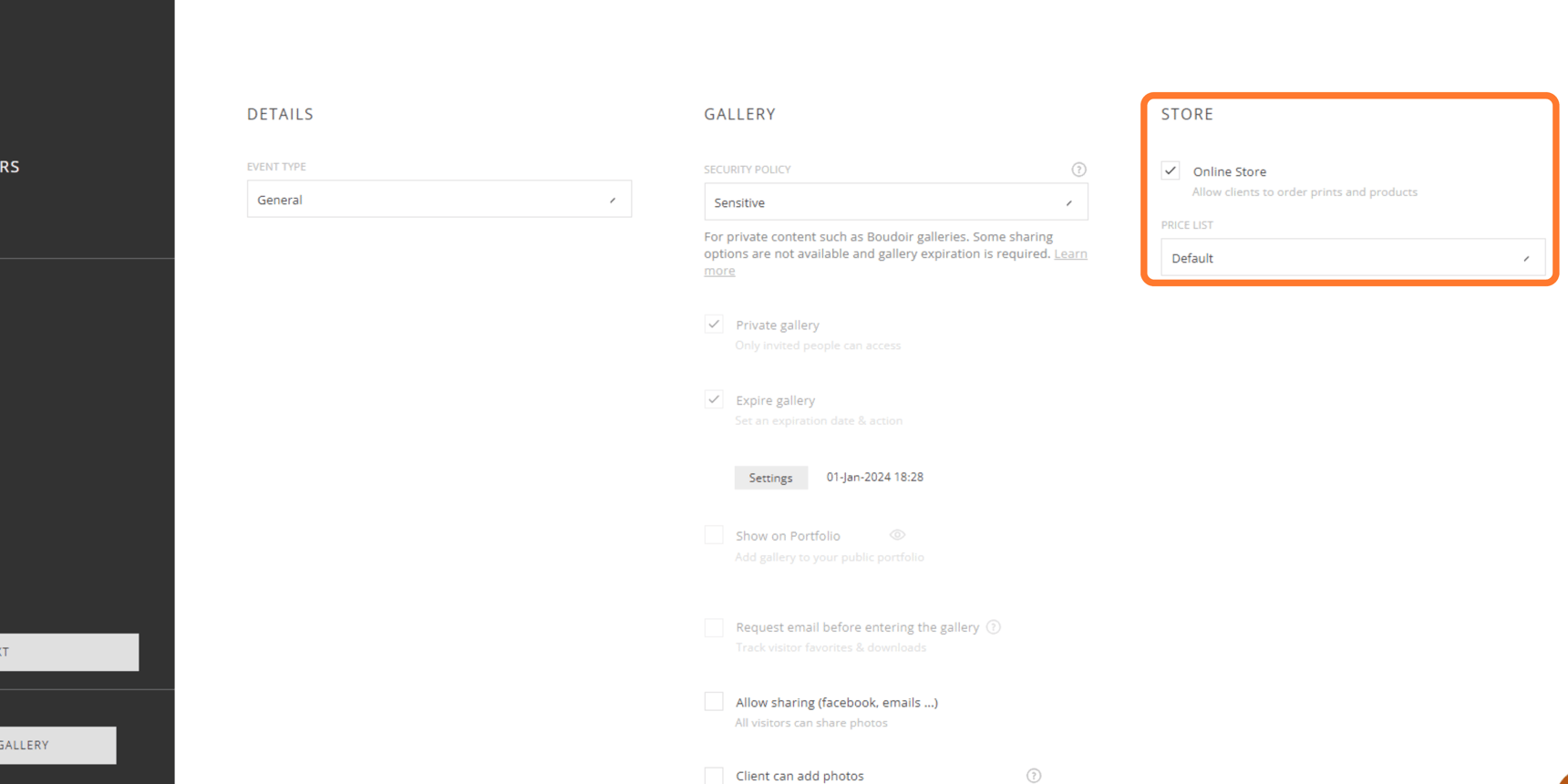 Creating your First Client Gallery